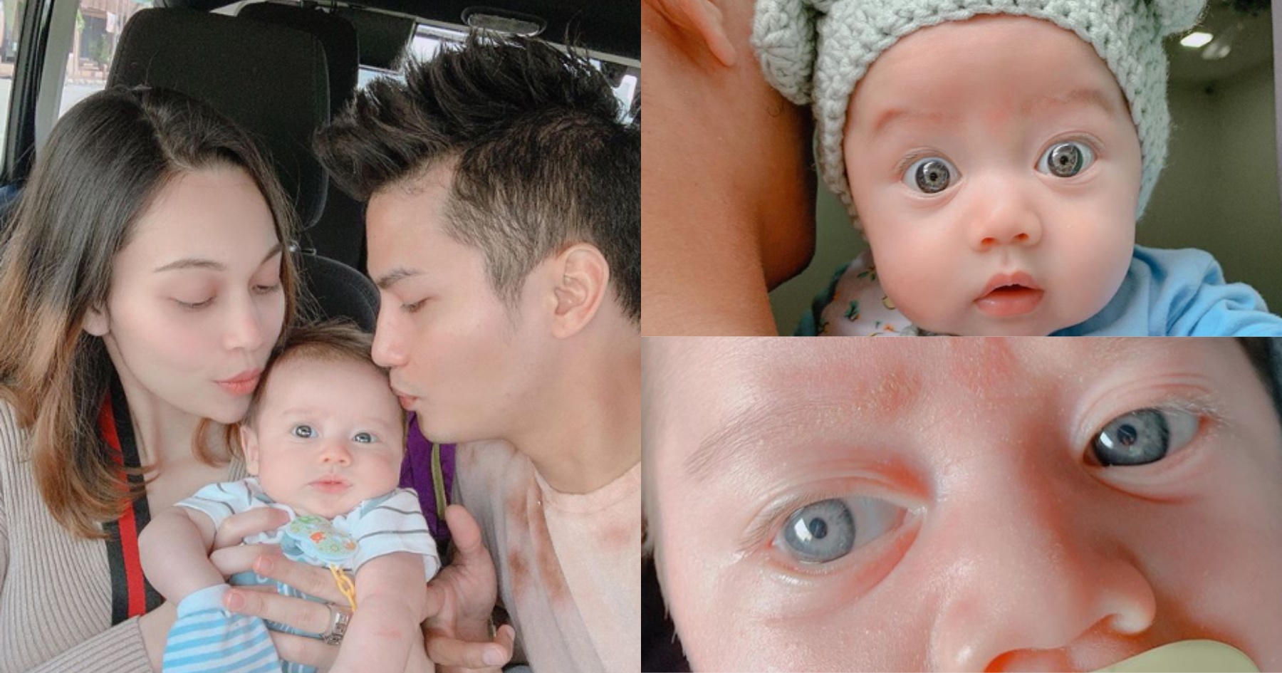 Unik dengan warna kelabu, mata anak pasangan ini jadi tumpuan ramai ...