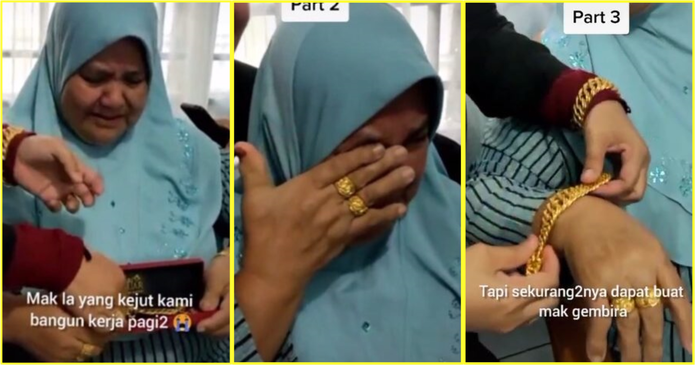 Guna Duit i-Sinar, 6 Beradik Buat Kejutan Hadiahkan Ibu Gelang Emas ...